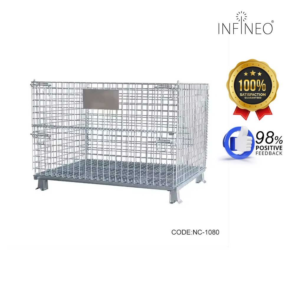 Heavy Duty Foldable Stackable Metal Steel Storage Container Courier ...