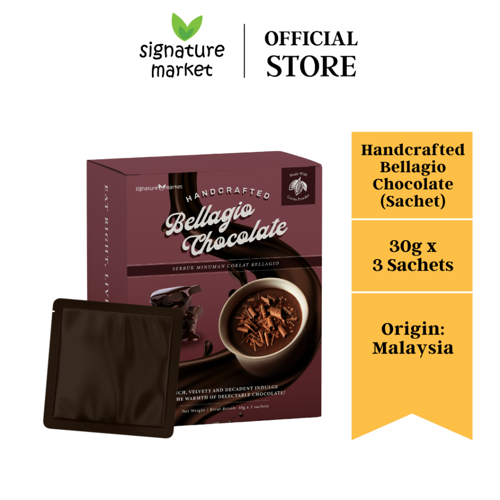 Signature Market Handcrafted Bellagio Chocolate (Sachet) (30g x 3 packs ...
