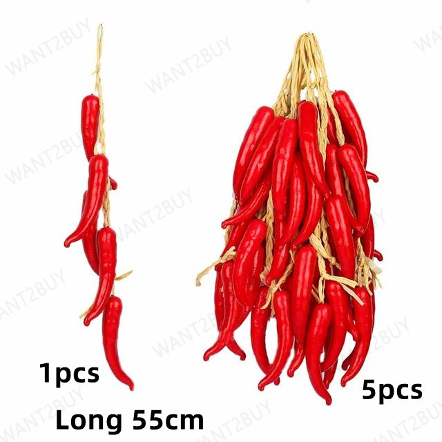 Artificial Simulation Food Vegetables Fake String Chili Pepper Fruit ...