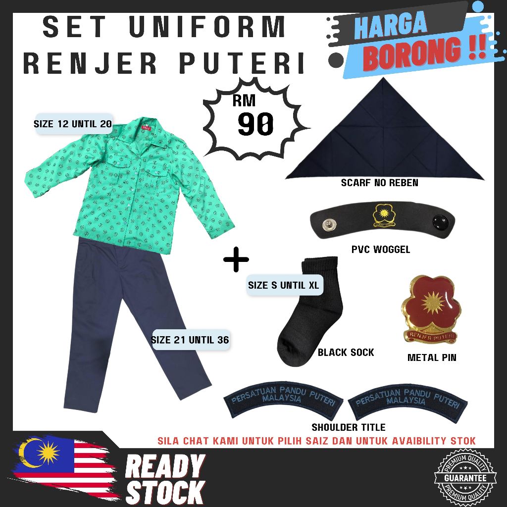 SET I UNIFORM SET I PENGAKAP I KADET BOMBA I KP I PUTERI ISLAM I PANDU ...