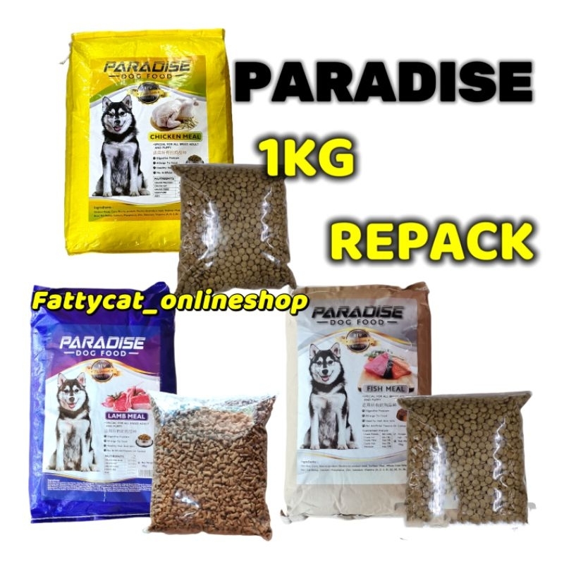 PARADISE DOG FOOD 1KG REPACK (FISH, LAMB, CHICKEN ) | Shopee Malaysia