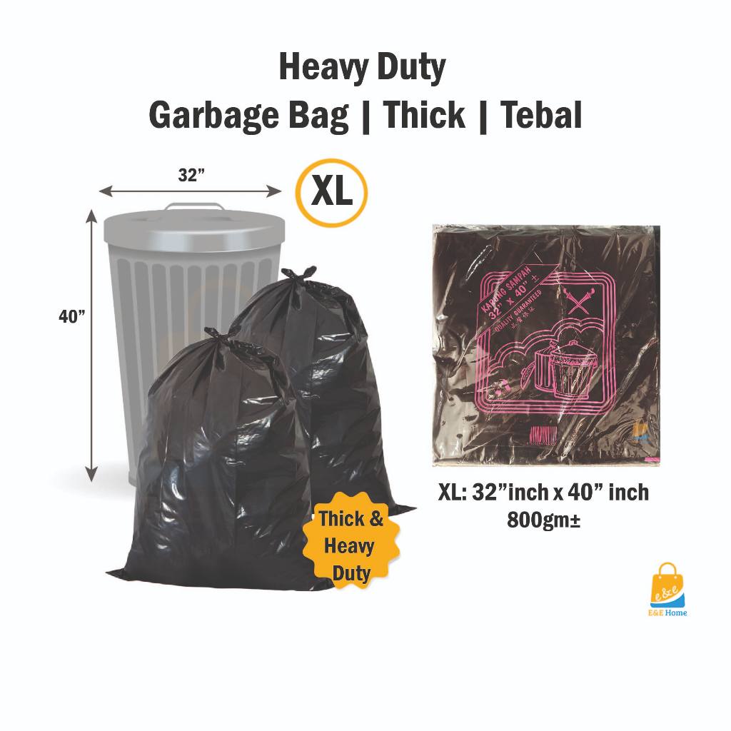 Heavy Duty Garbage Bag (XL) | 32"x40''± | Plastik Beg Sampah (XL ...