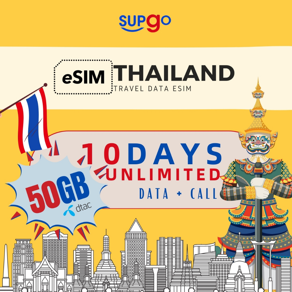 eSIM Dtac Thailand Unlimited Data Travel esim Dtac sim card 泰国esim 50GB ...