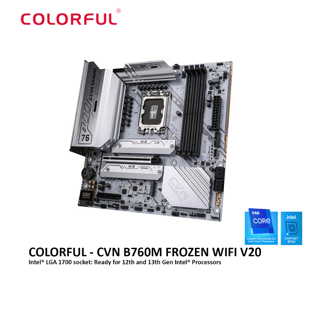 # Colorful CVN B760M FROZEN WIFI V20 DDR4 - mATX Intel Motherboard # LGA 1700 | Shopee Malaysia