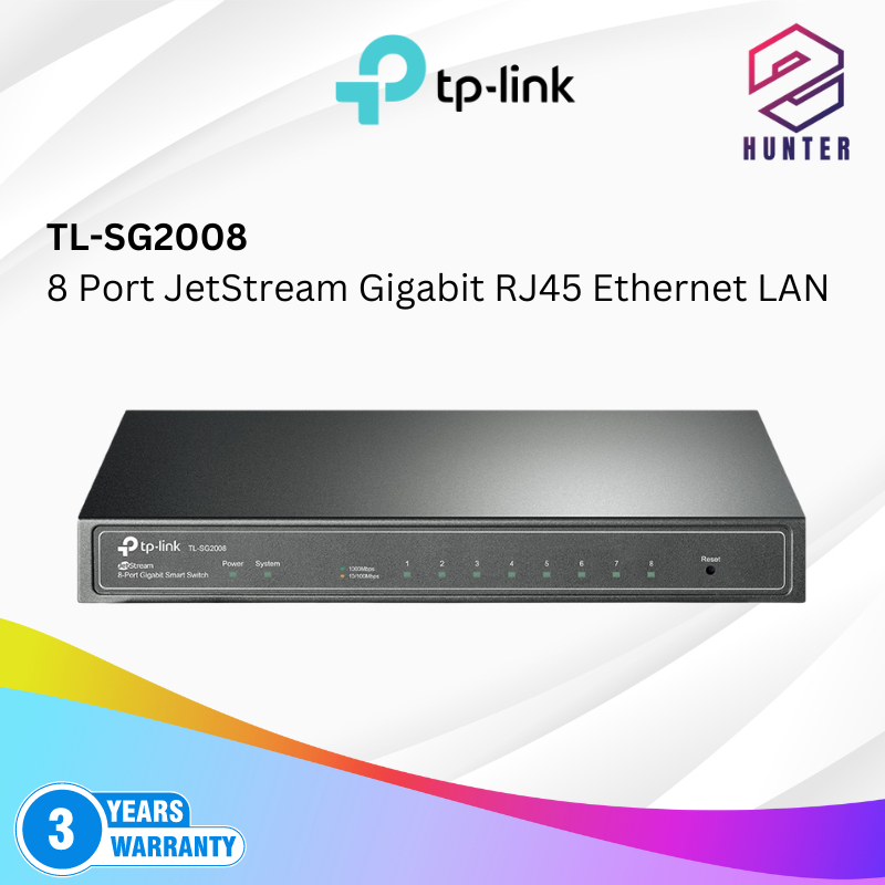 TP-LINK TL-SG2008 8 Port JetStream Gigabit RJ45 Ethernet LAN Omada ...