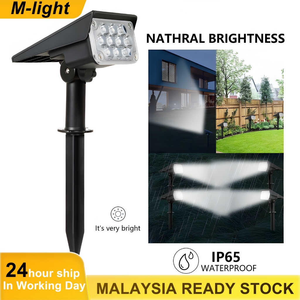 Solar powered courtyard spotlights, outdoor waterproof LED parks ...