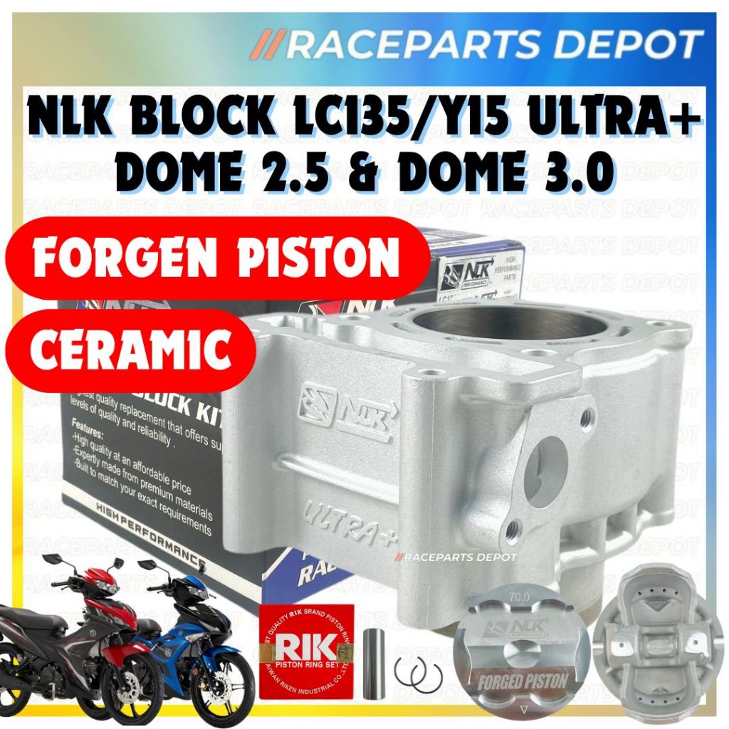 NLK Block LC135 Y15 57MM 60MM 62MM 63MM 65MM 66MM 68MM 70MM Ceramic Block Comp Set Ultra+ ...