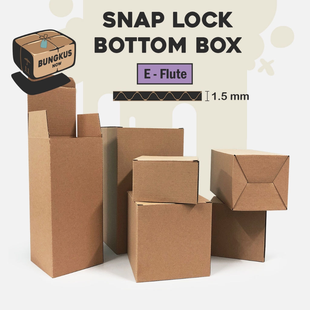 BungkusNow Snap Lock Bottom Gift Box Rectangular Box Kotak Carton Box ...