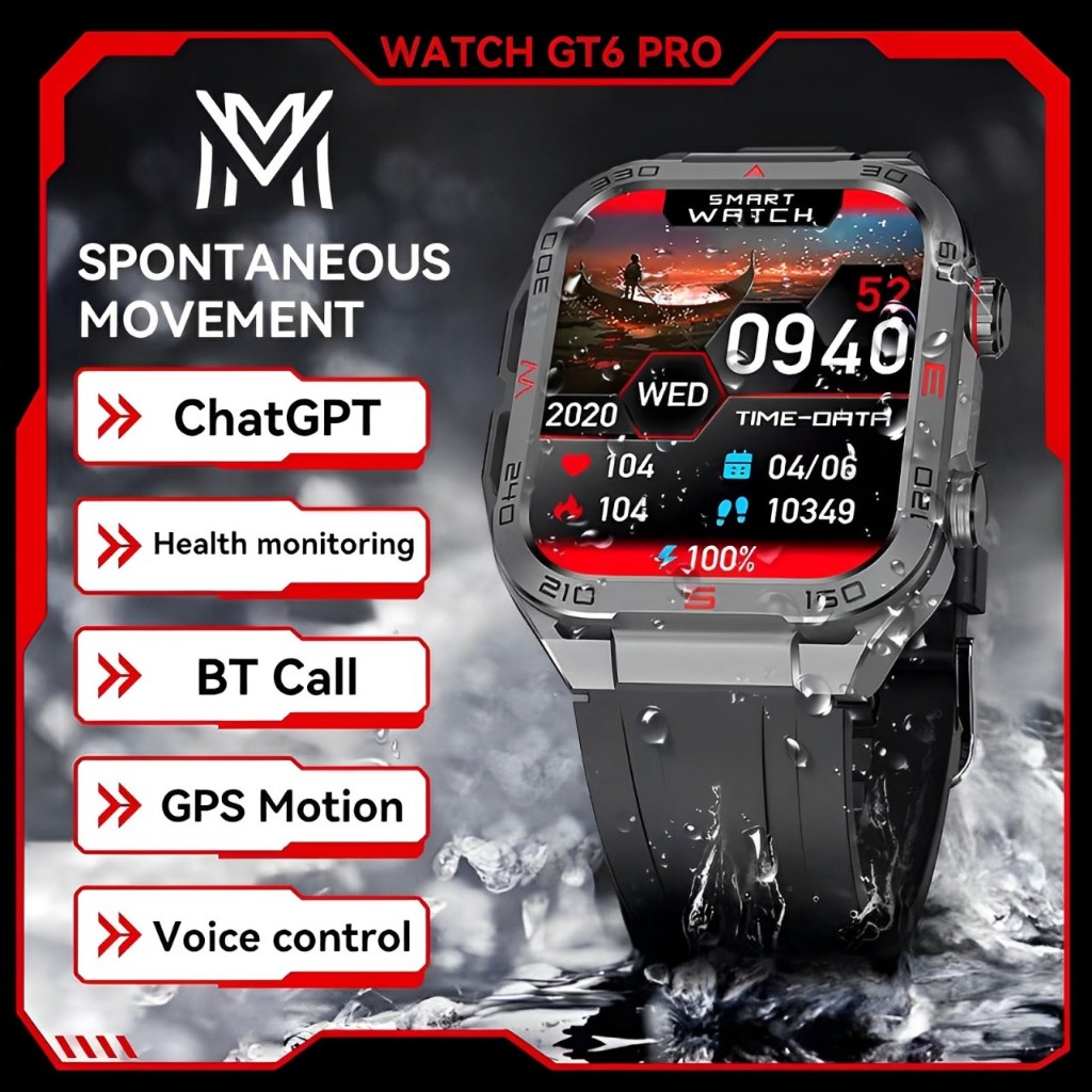 Maxwear Smart Watch GT6 PRO 2.05inch Bluetooth Call GPS IP68 Waterproof ...