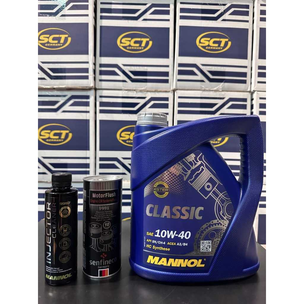 ( BUY 1 FREE 2 ) MANNOL CLASSIC 10W40 HC-SYNTHESE ENGINE OIL GERMANY 4L ...