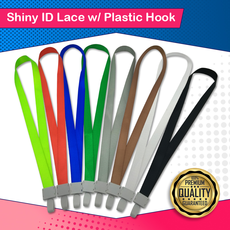1.5cm Nylon Lanyard Shiny ID Lace with Plastic Hook Ready-to-Use ID ...