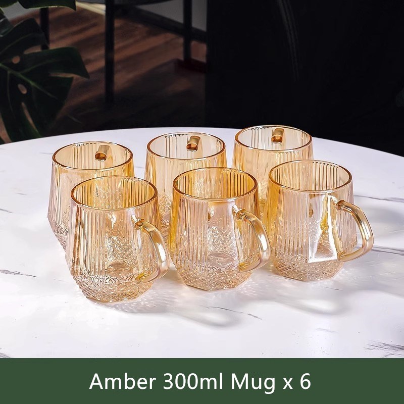 Set cawan dan Jug Glass Jar Mug Set for Serving Guest /Set Cawan Air ...