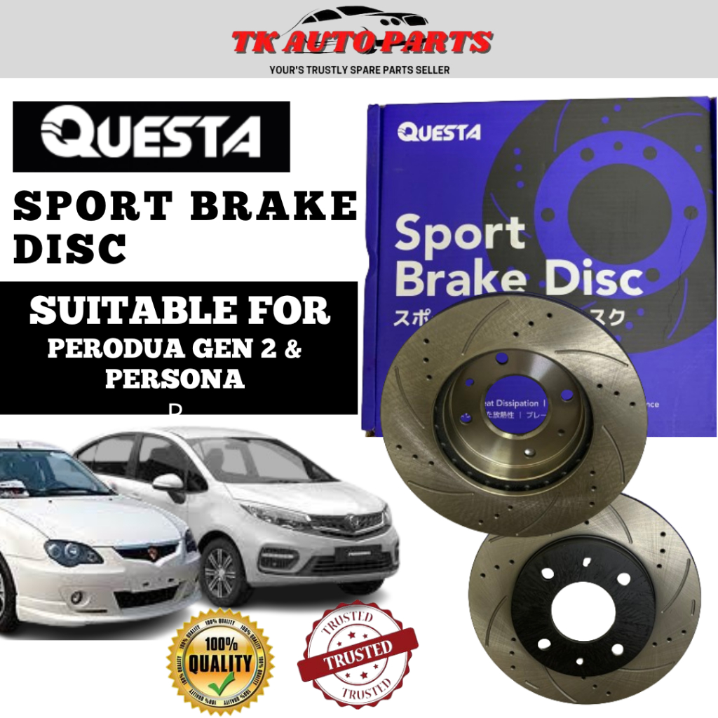 QUESTA DISC ROTOR/DISC BRAKE FRONT PROTON GEN 2 PERSONA (1 SET ...