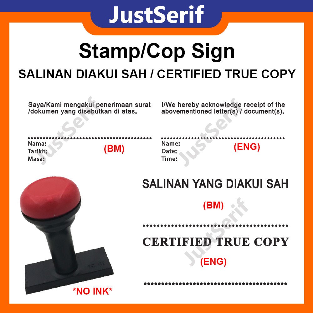 SALINAN DIAKUI SAH/CERTIFIED TRUE COPY/AKUI PENERIMAAN/ACKNOWLEDGE ...