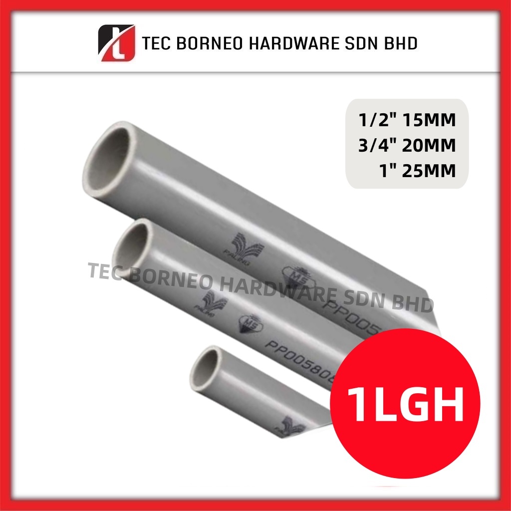 TEC [1 LGH] PVC PIPE CLASS D 3 FT ( 3 KAKI ) x 1/2''(15mm),3/4''(20mm),1''(25mm) | Shopee Malaysia
