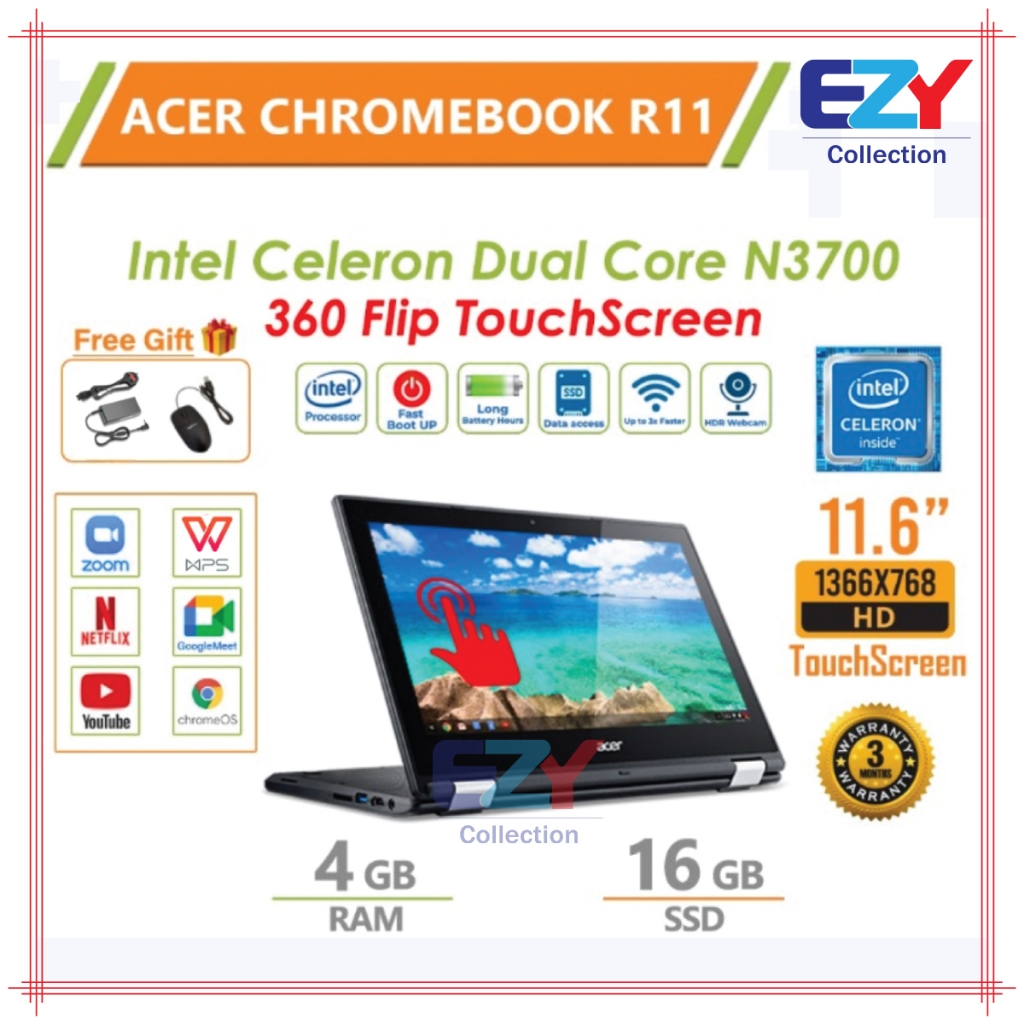 Acer Chromebook 13 CB5-311-series👈👉RAM 4GB SSD 16Gb👉CPU: NVIDIA Tegra Logan K1 quad-core Cortex ...
