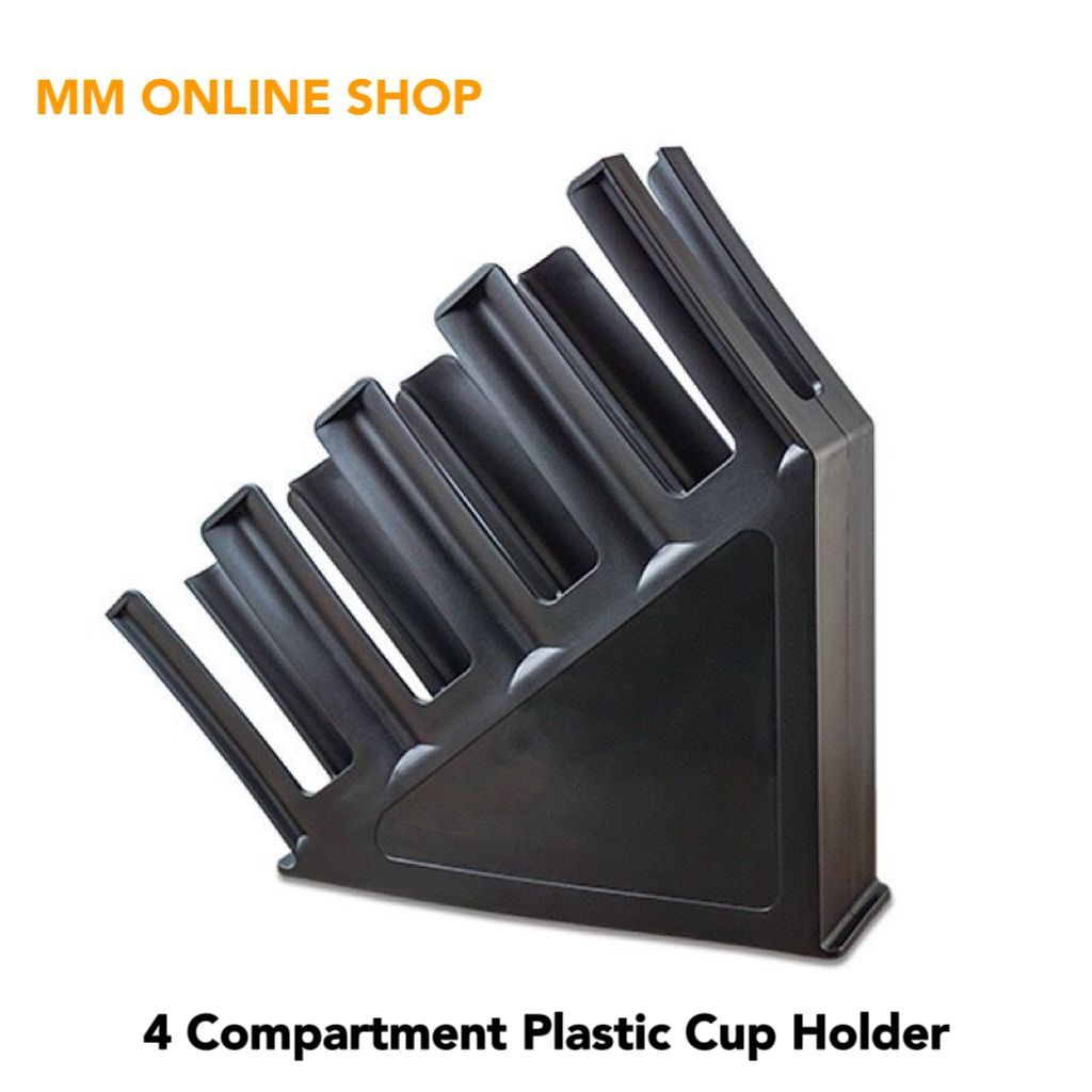 4 Compartments Plastic Cup Holder Full Size Counter Top Organizer Cup ...