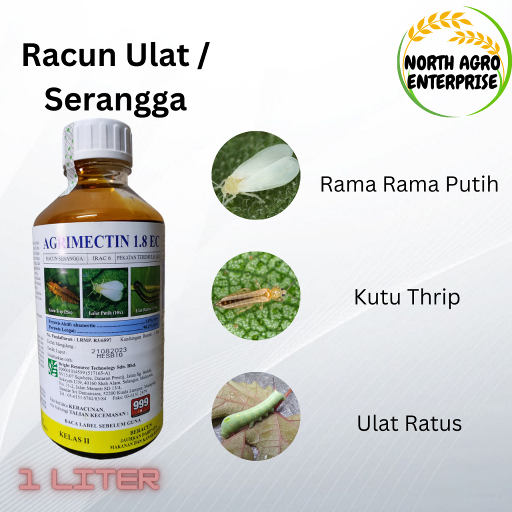 AGRIMECTIN 1.8% EC | Racun Serangga | Kutu Thrip, Lalat Putih, Hamama ...