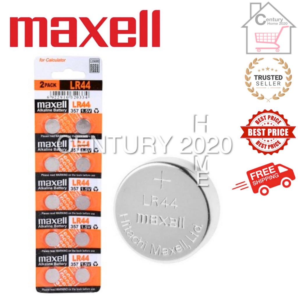 MAXELL A76 Alkaline Battery LR44 Original 10pcs/card | Shopee Malaysia