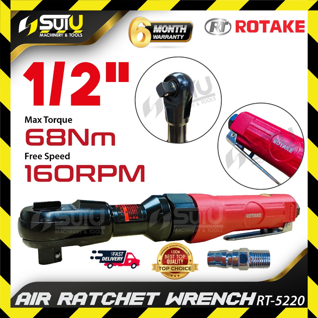 ROTAKE RT-5220 / RT5220 1/2" 68NM Air Ratchet Wrench 160RPM | Shopee ...