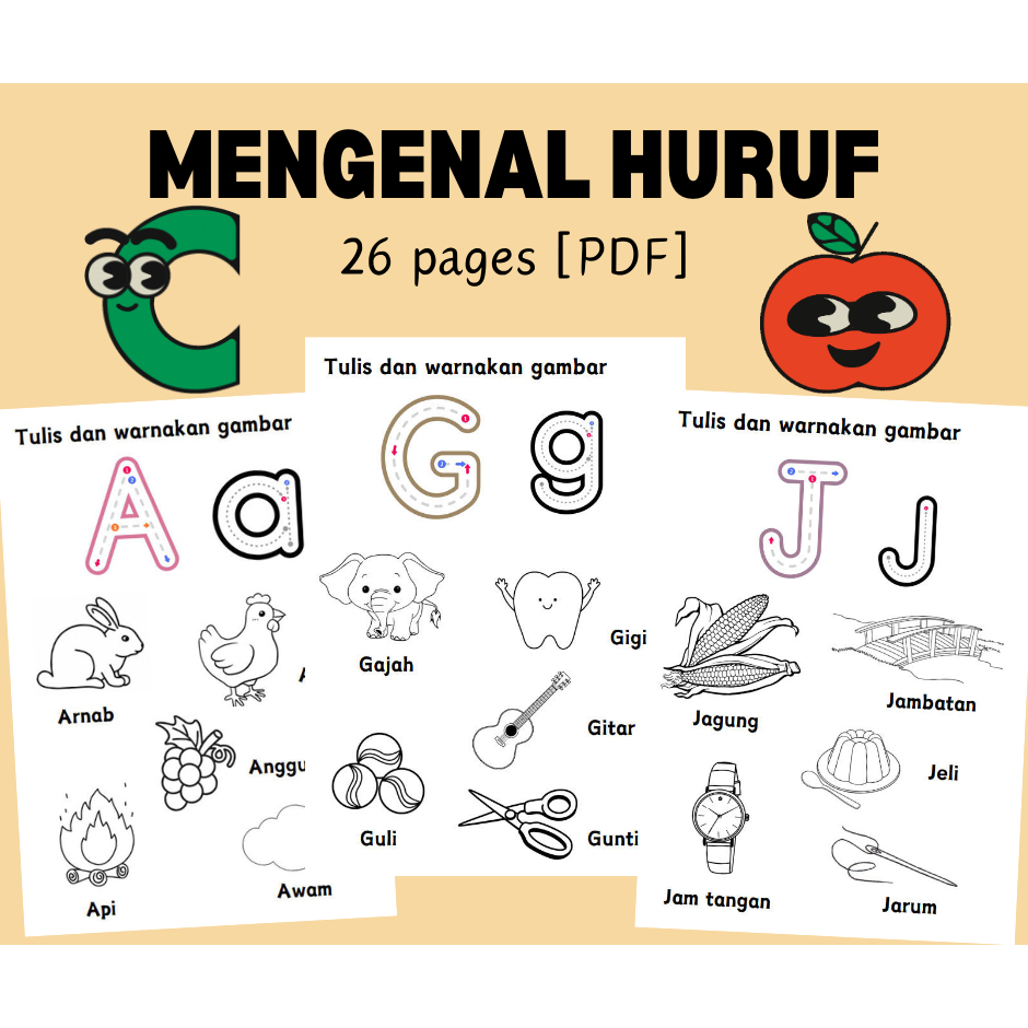 A613 – [PDF] Mengenal huruf 26 pages - prasekolah bahasa melayu suku ...