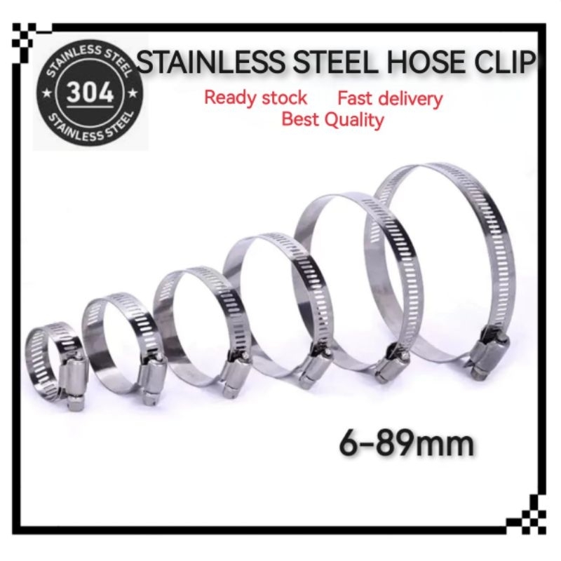 SUS304 Stainless Steel Hose Clip Hose Clamp Stainless Steel Klip Samco ...