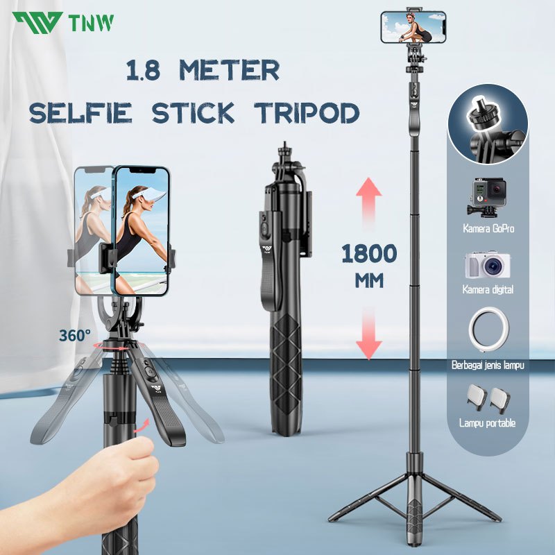 TNW L16/L18 Wireless Selfie Stick Tripod Bluetooth Remote Monopod Stand 3 in 1 Stand Phone ...