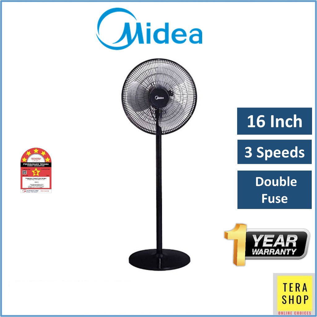Midea Stand Fan 16" 3 Speed MF-16FS23C / Morgan Stand Fan MSF-16P5 ...