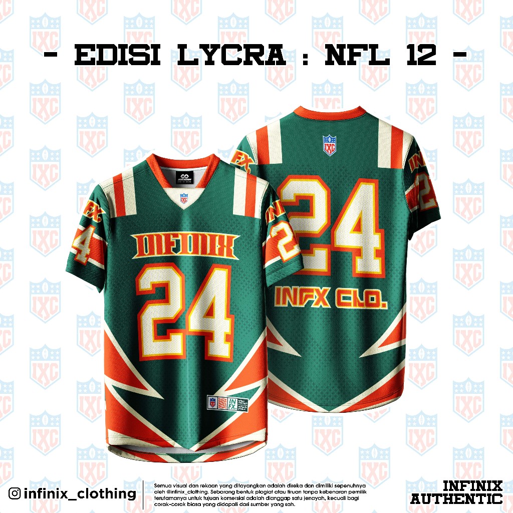INFINIX CLOTHING® LYCRA 280 GSM Oversized NFL Streetwear Jersey - EDISI ...