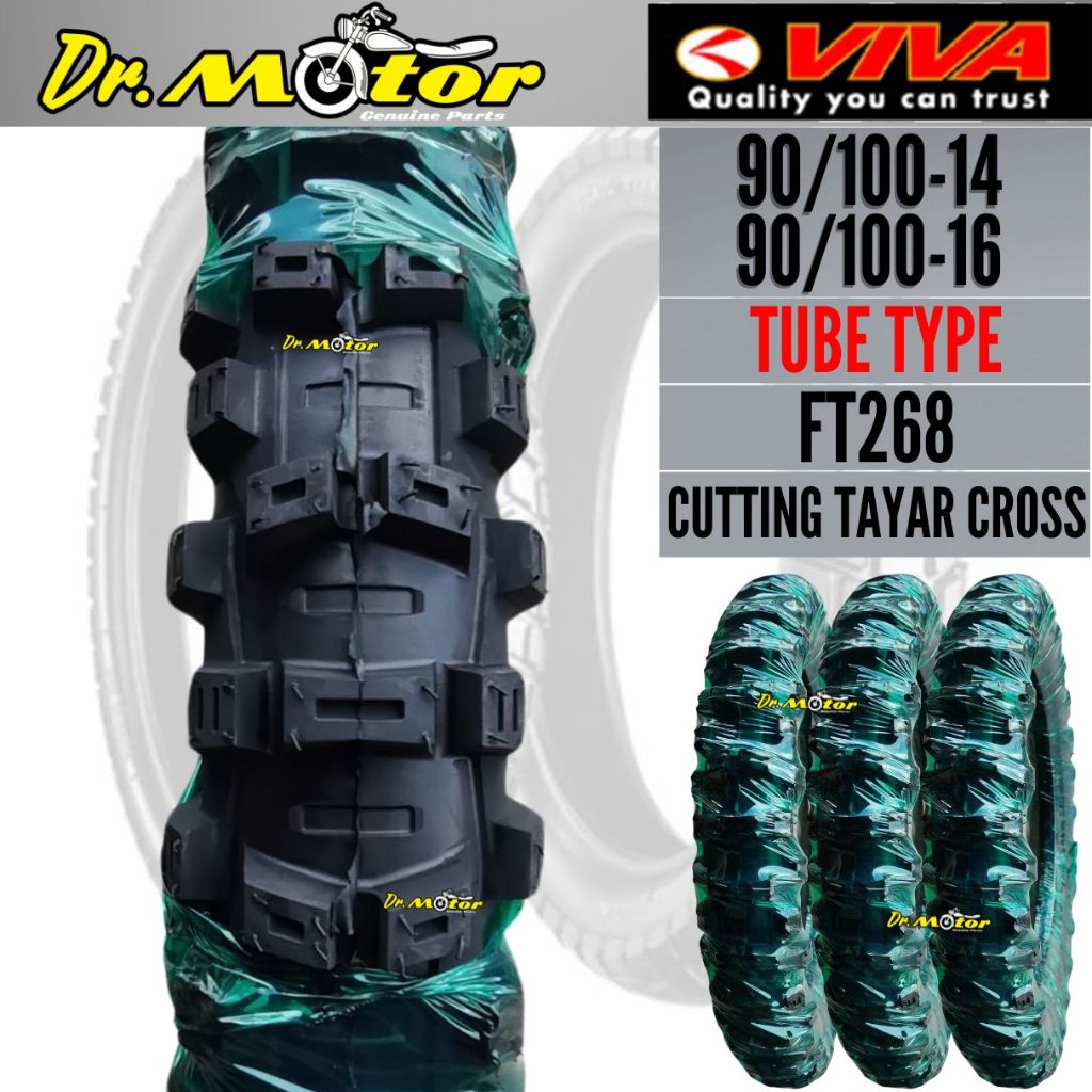 VIVA TYRE 14 16 Tube Type FT268 90/100-14 90/100-16 Tayar TIRE TAYER ...