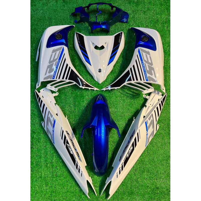 Cover Set Lc135 V2-V7 Biru Purba/White Purba Siap Tampal | Shopee Malaysia