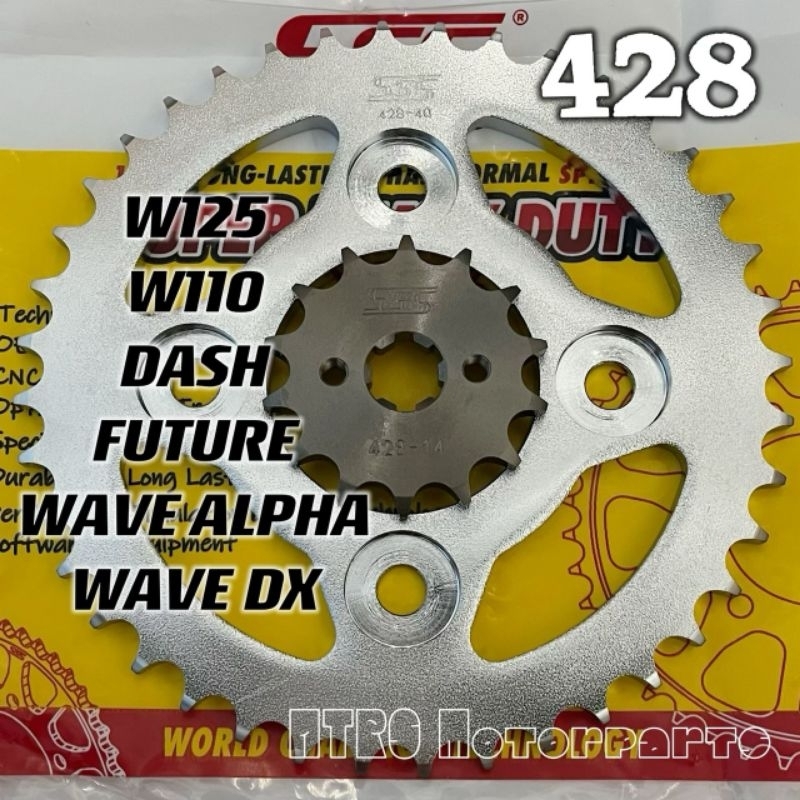 HONDA W125/W110/Dash/Future/Wave Alpha/Wave DX 428 SSS Silver Sprocket | Shopee Malaysia