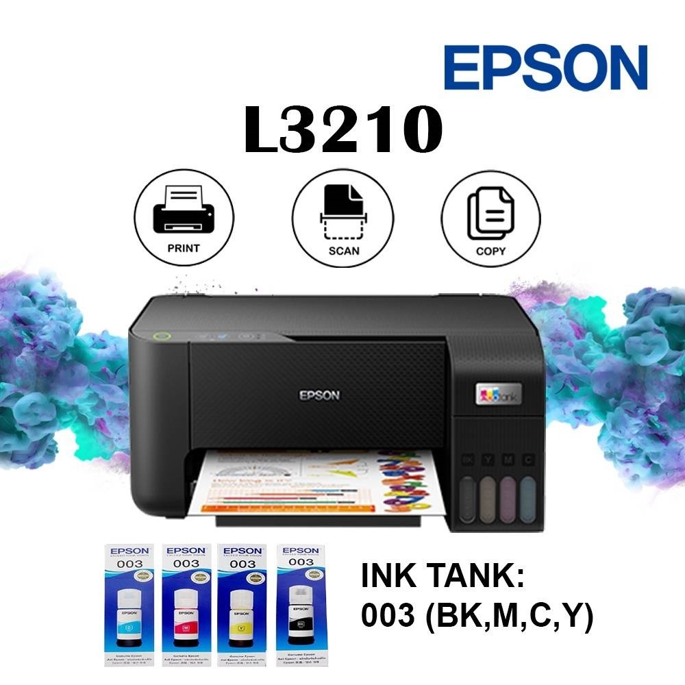 EPSON L3210 INK TANK PRINTER WITH 4SET ORIGINAL INK BCMY (PRINT/SCAN/COPY) | Shopee Malaysia