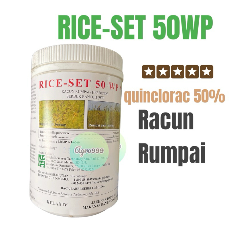 RICE-SET 50WP 500g/Racun Rumpai quinclorac 50%|Racun rumput padi burung ...
