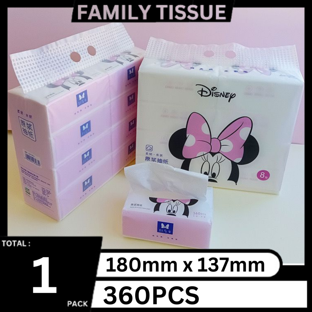(1 Pack) Minnie Size M Soft Facial Tissue Paper Pocket Soft Handy ...