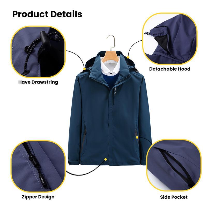 🔥[WATERPROOF]🔥 Hoodie Boleh Tanggal Topi Water-Resistant Windbreaker ...