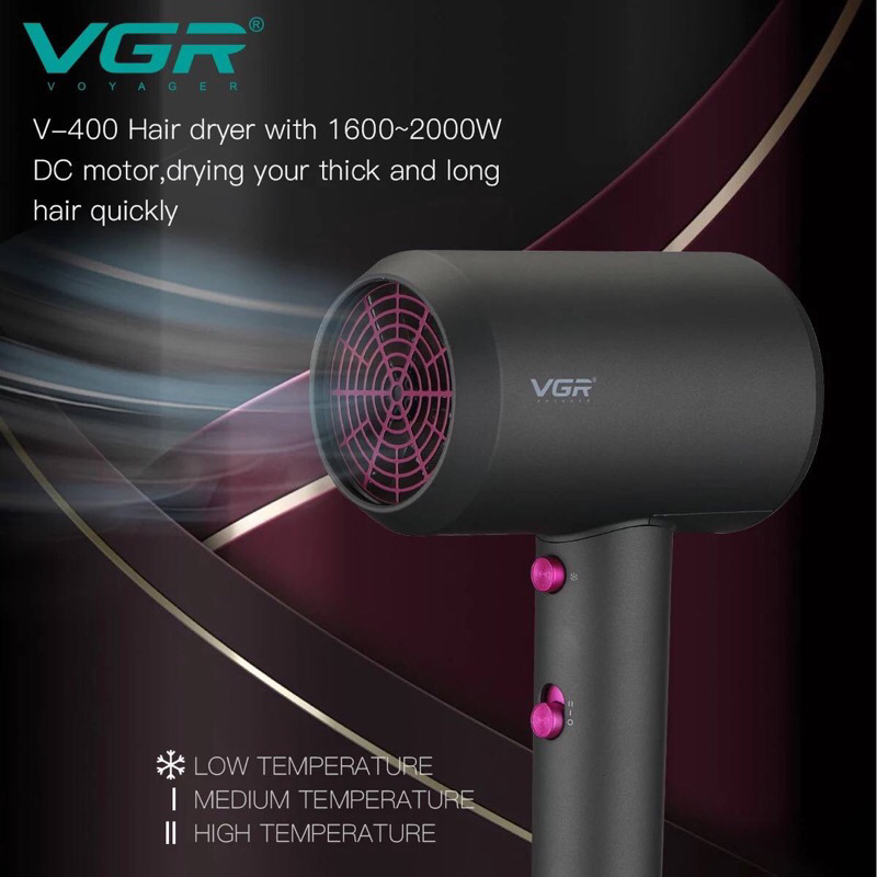 🔥NEW STOCK VGR Model V-400 Professional Hair dryer 2000 Watts | Shopee Malaysia
