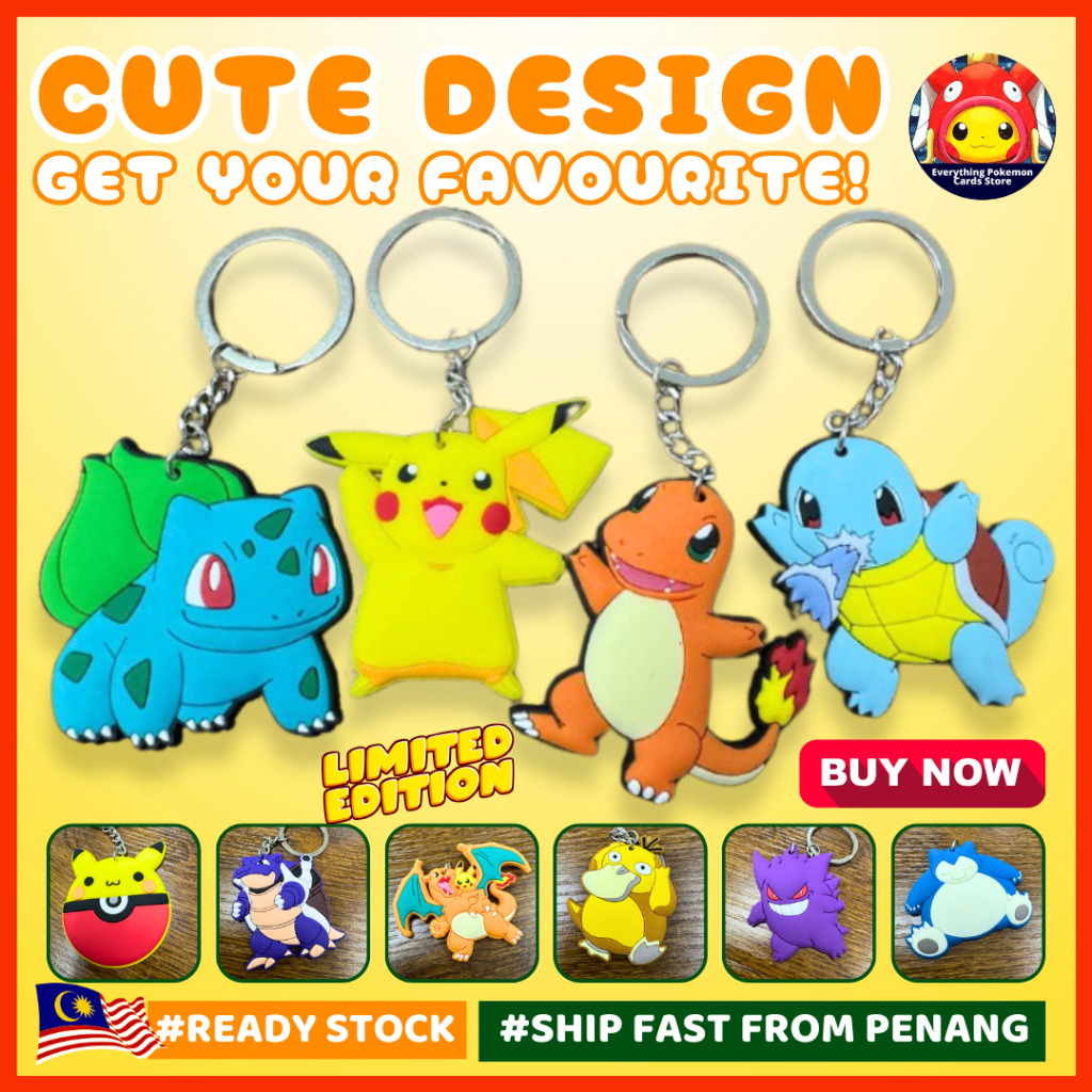 [LIMITED] Pokemon Keychain Pokemon Gift Pikachu Keychain Car Keyholder ...