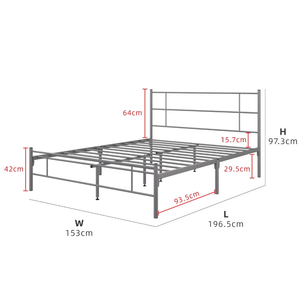 KitchenZ 3V Queen Bed Frame Katil Besi Katil Kayu Katil Murah Powder ...