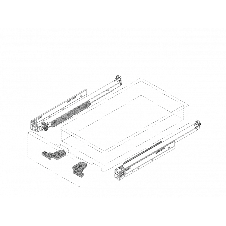 BLUM MOVENTO RUNNERS UNDERMOUNT 40KG/60KG HEAVY DUTY DRAWER RUNNER (100 ...