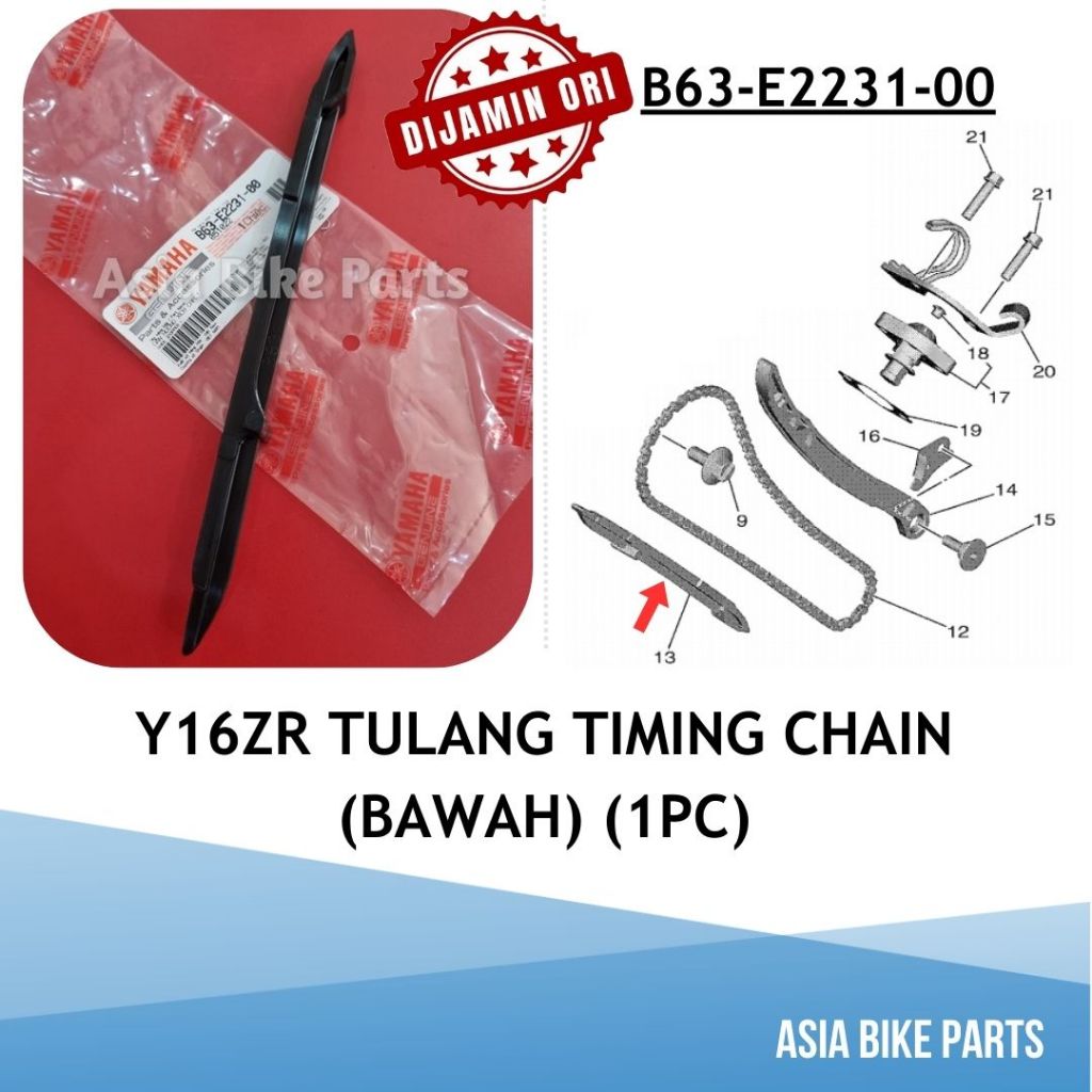 Yamaha Original Y16ZR Tensioner Guide Stopper / Tulang Timing Chain ...