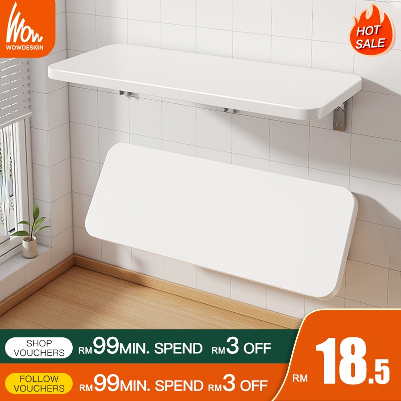 Wall Mounted Foldable Table with Bracket Meja Lipat Meja Lekat Meja ...
