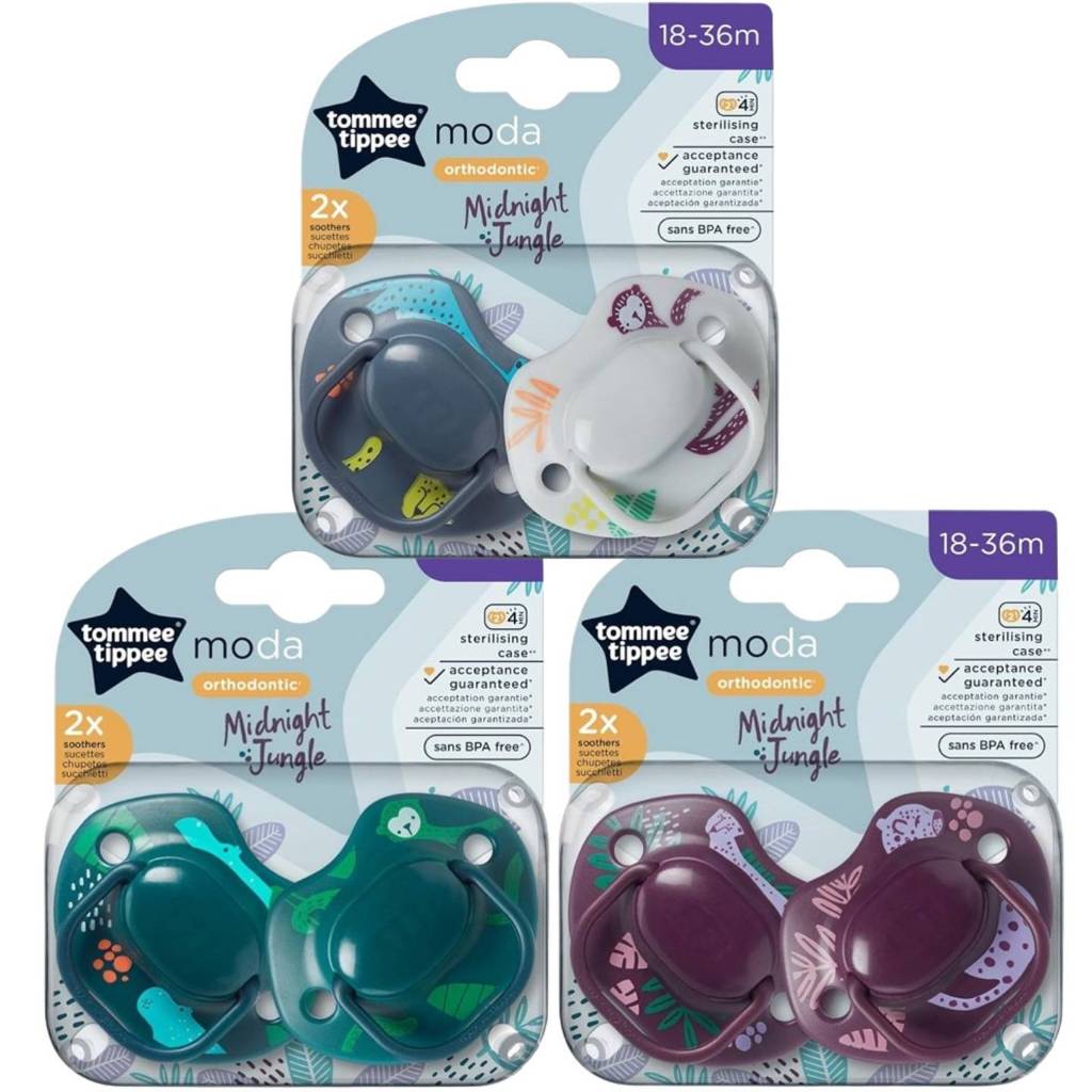 Tommee Tippee Moda Midnight Jungle Soothers Twin Pack (18-36 Months ...