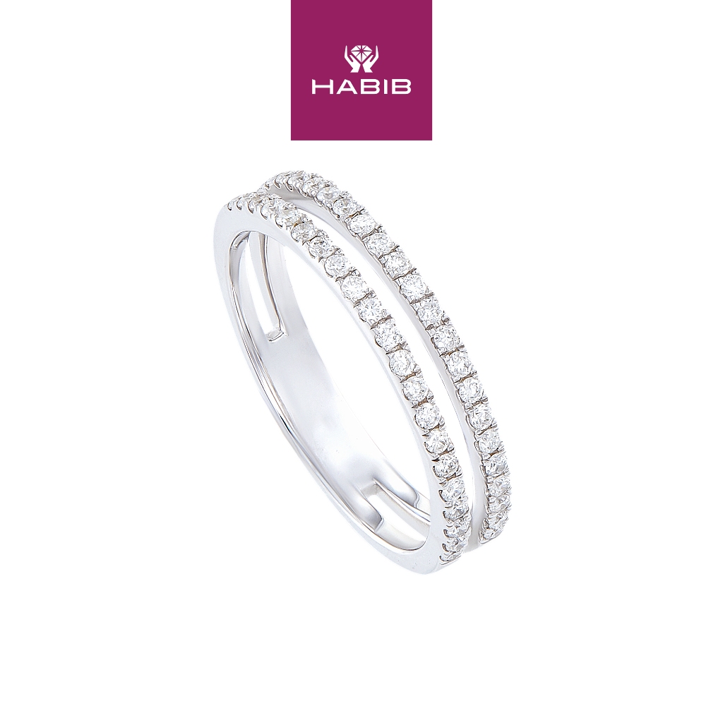 HABIB DWA | Double Row Diamond Eternity Band Ring in 375/9K White Gold ...