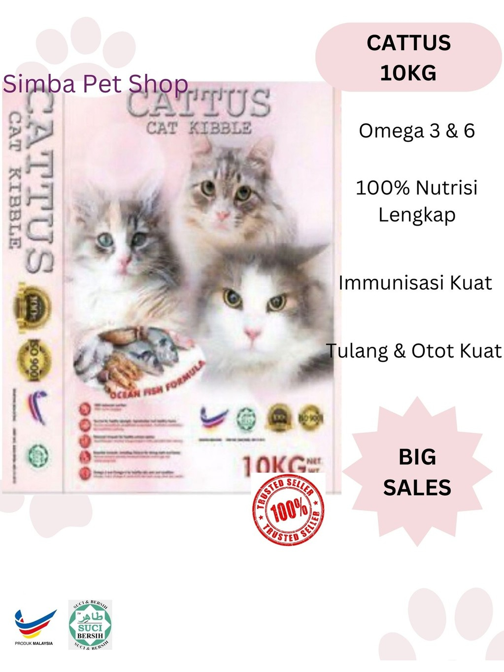 CATTUS DRY CAT FOOD (10KG) | Shopee Malaysia