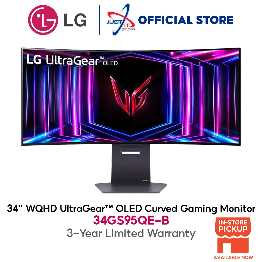 LG 34GS95QE / 34GS95QE-B 34'' ULTRAGEAR OLED CURVED GAMING MONITOR (34" WQHD OLED / 0.03Ms ...