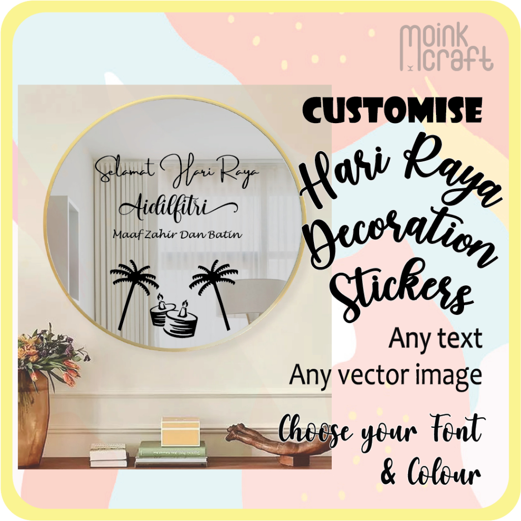 Hari Raya Welcome Board Mirror Acrylic Party Ceremony Vinyl Decal ...