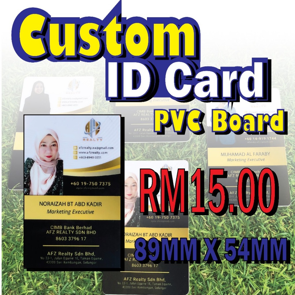 CUSTOM DESIGN ID CARD | MEMBER CARD | STUDENT CARD | MATRIC CARD | PVC ...