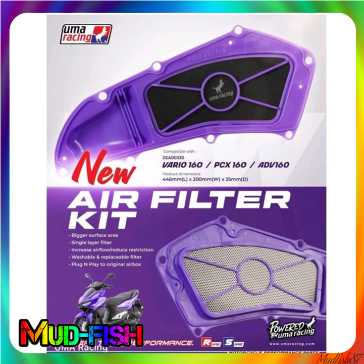 UMA RACING AIR FILTER DUAL KIT / CLEANER FOR VARIO160 | ADV160 | PCX160 ...