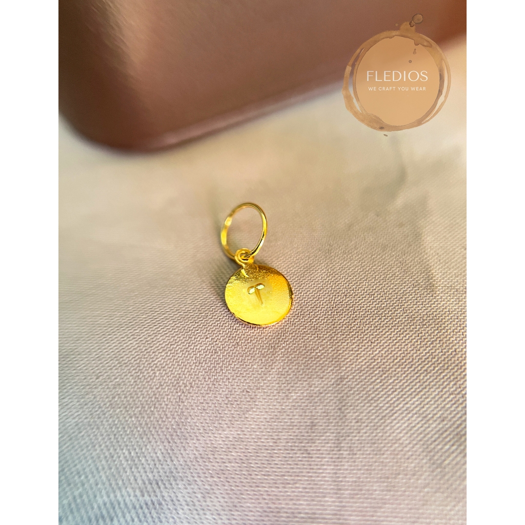 Emas 916 Loket Bulat Mini/ 916 Gold Small Round Pendant/Zodiac | Shopee ...